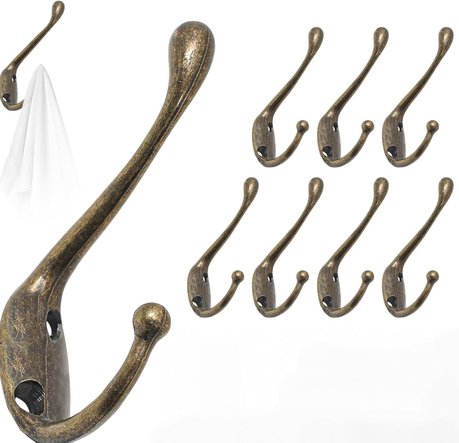 Paquete de 8 ganchos de pared, percheros y ganchos metálicos para ...