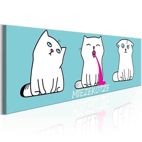 Tableau Miezekotze Cat Trio Blue 150x50 cm | Leroy Merlin