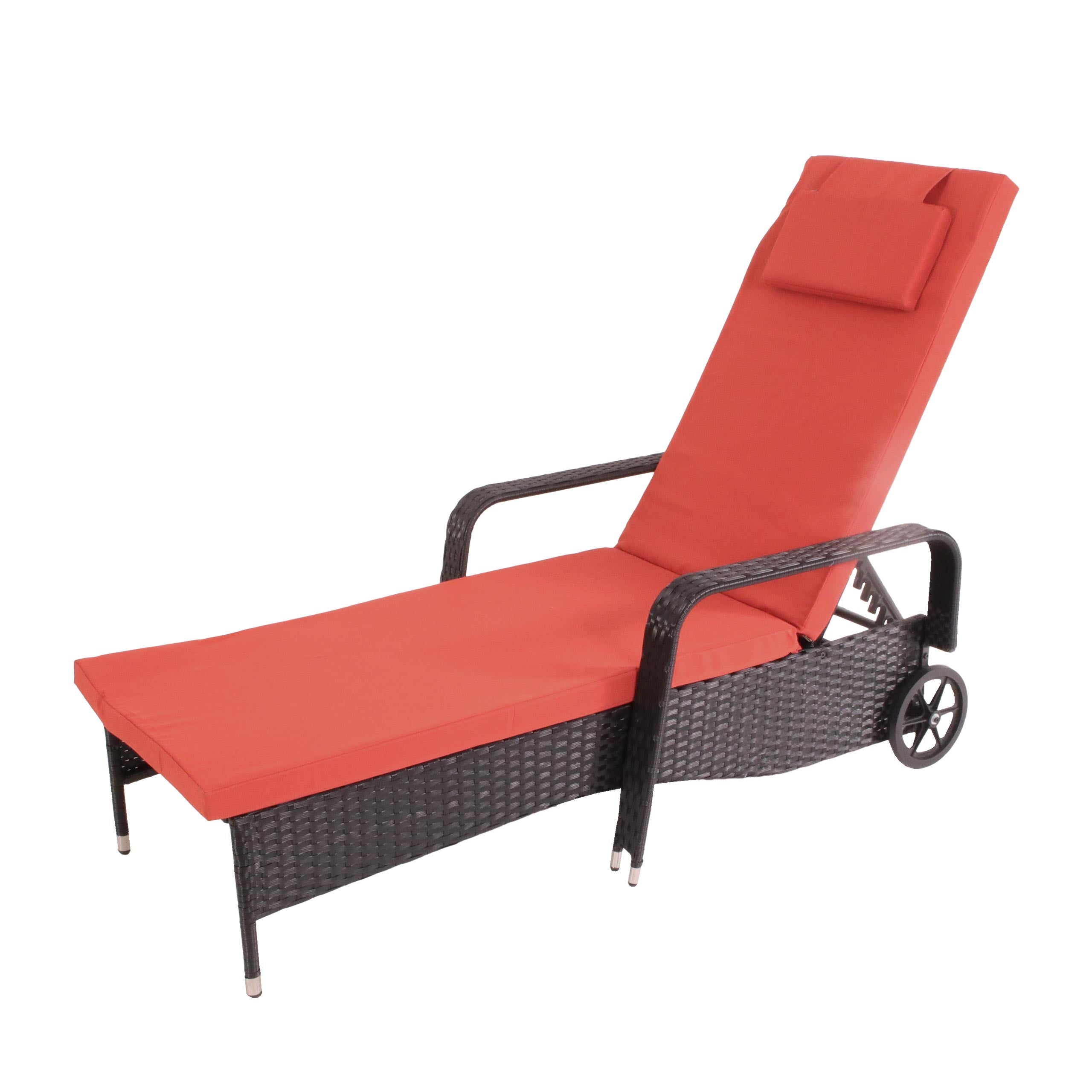 Chaise longue relaxation transat de jardin bain de soleil poly rotin ...