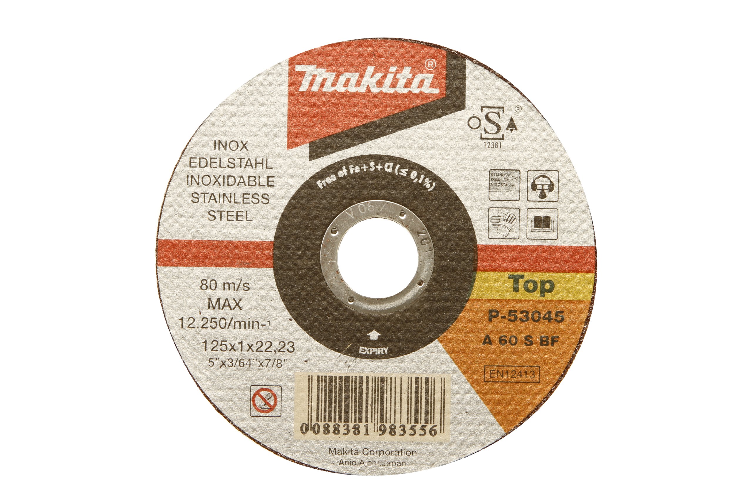 Makita P-53045 - Disco Superfine Abrasivi Taglio Mm Inox 125X22,23X1 ...