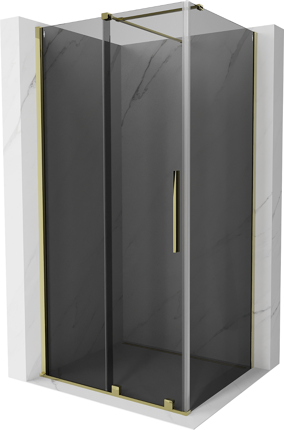 Mexen Velar cabina de ducha corredera 110 x 75 cm, grafito, dorado - 871-110-075-41-50 | Leroy ...