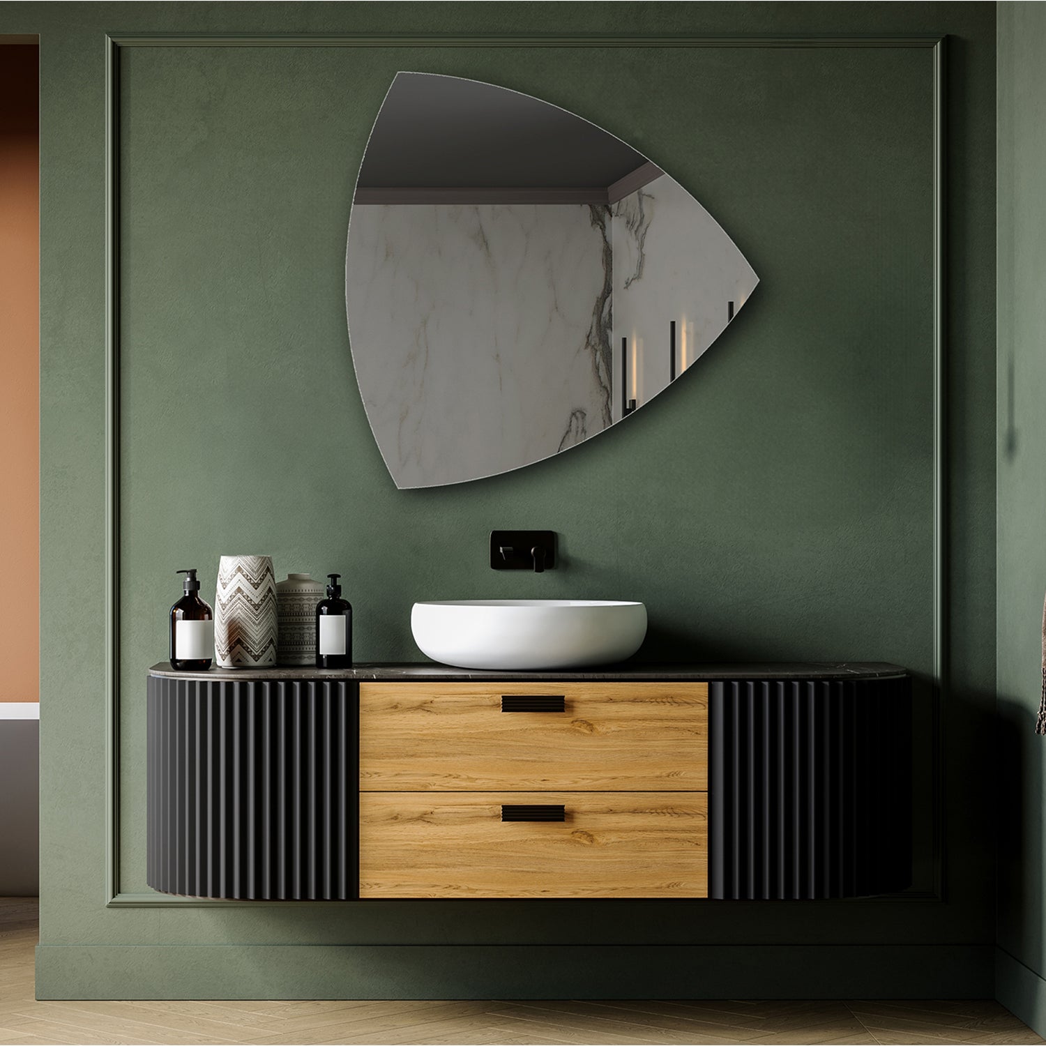 Miroir mural irréguliere à suspendre 74x74cm – Miroir décoratif pour ...