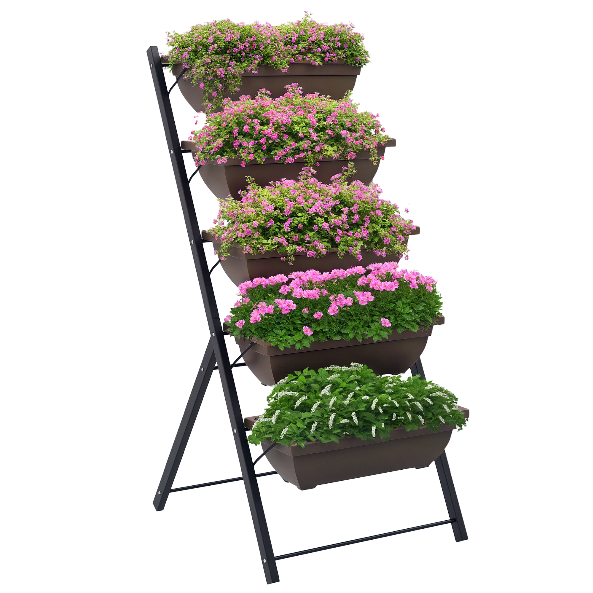 Huerto elevado con niveles, jardinera vertical con 5 cajas de flores ...