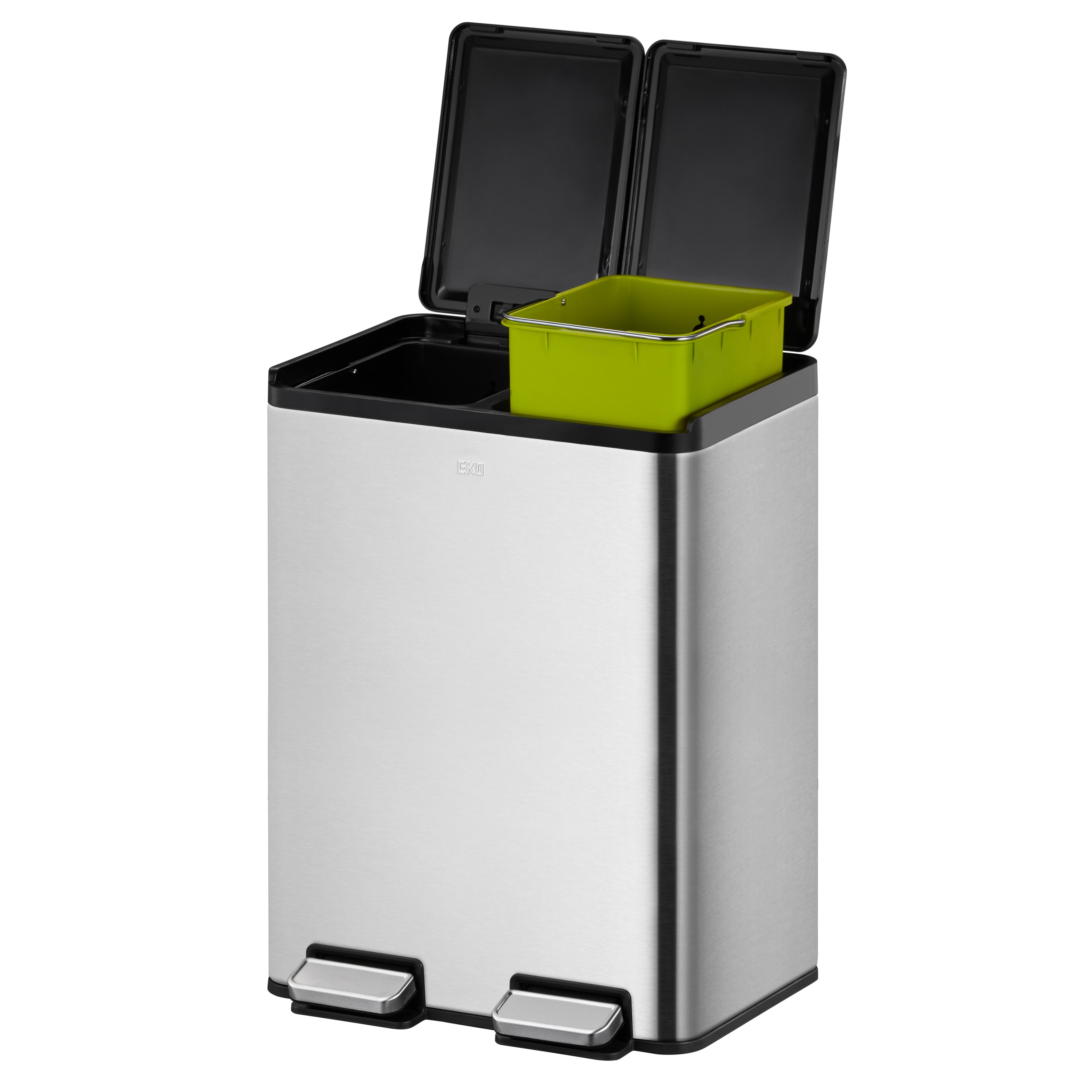 Cubo de Reciclaje con Pedal y Compartimentos Extraíbles de Acero ...