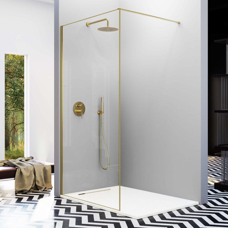 Panel fijo de ducha FRESH ARENA Oro cepillado Barra Simple | Leroy Merlin