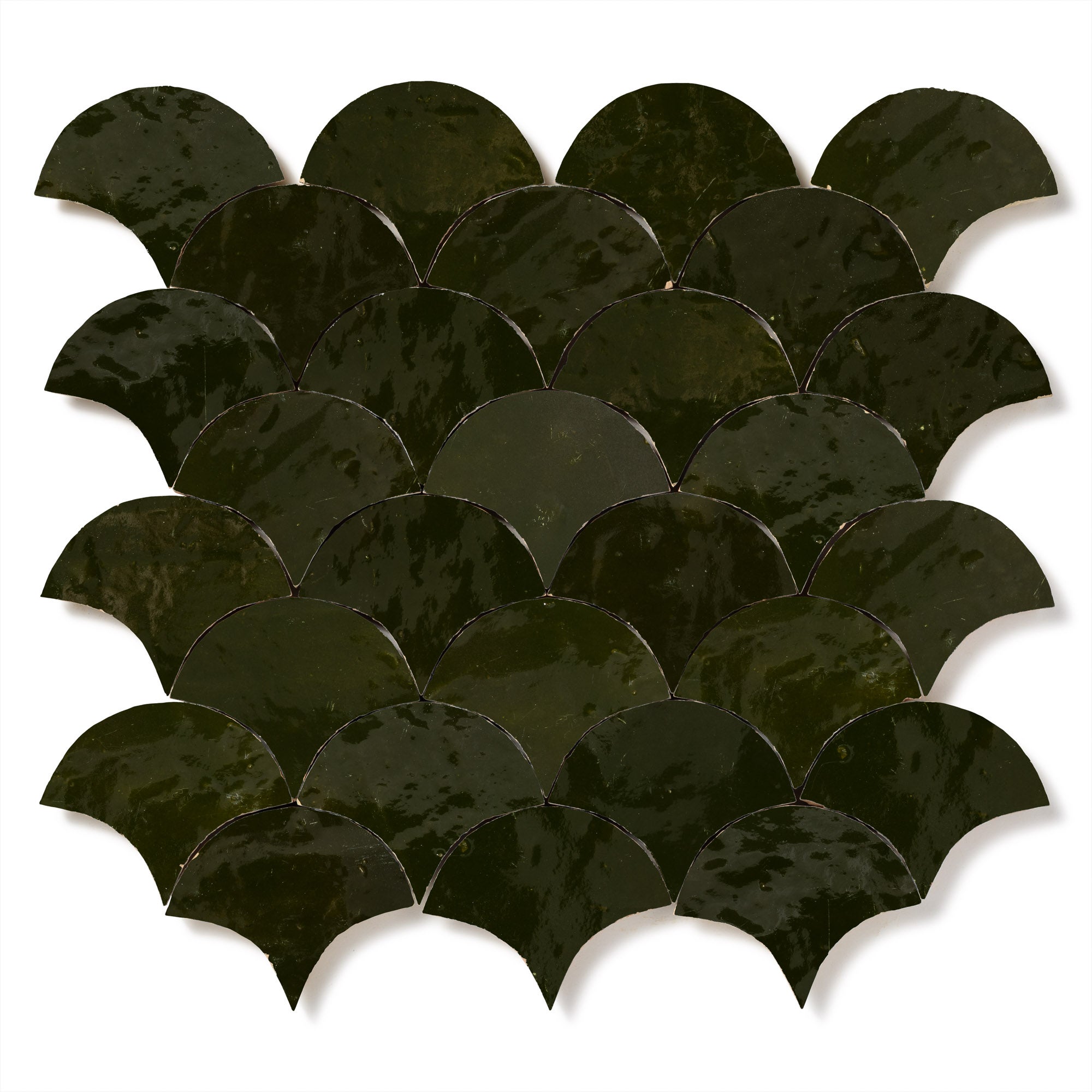 Zellige Marocain Artisanal Véritable - Vert Empire Ecaille petit 7,8x9 ...