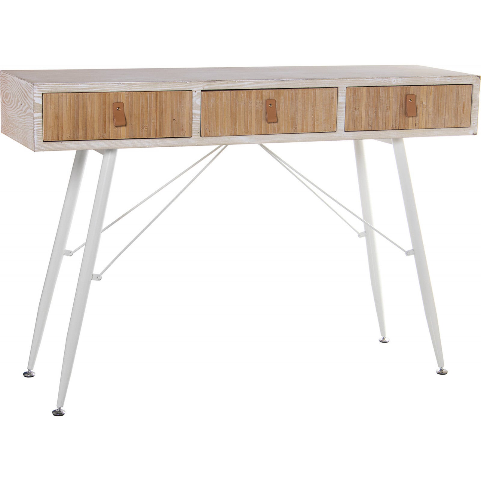 Console élégante blanche avec rangements en bois | Leroy Merlin