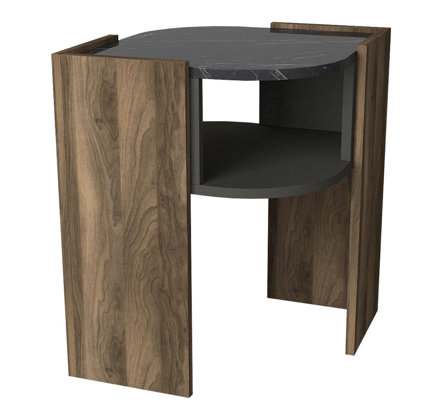 Table d'appointe forme d'œil mini Harengs Bois Naturel, Gris et Noir ...