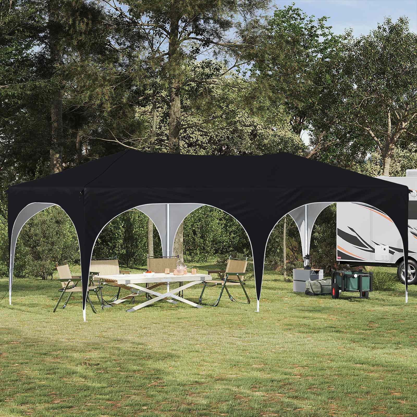 Carpa Plegable para Fiestas 575 x 288 x 245 cm Negro | Leroy Merlin