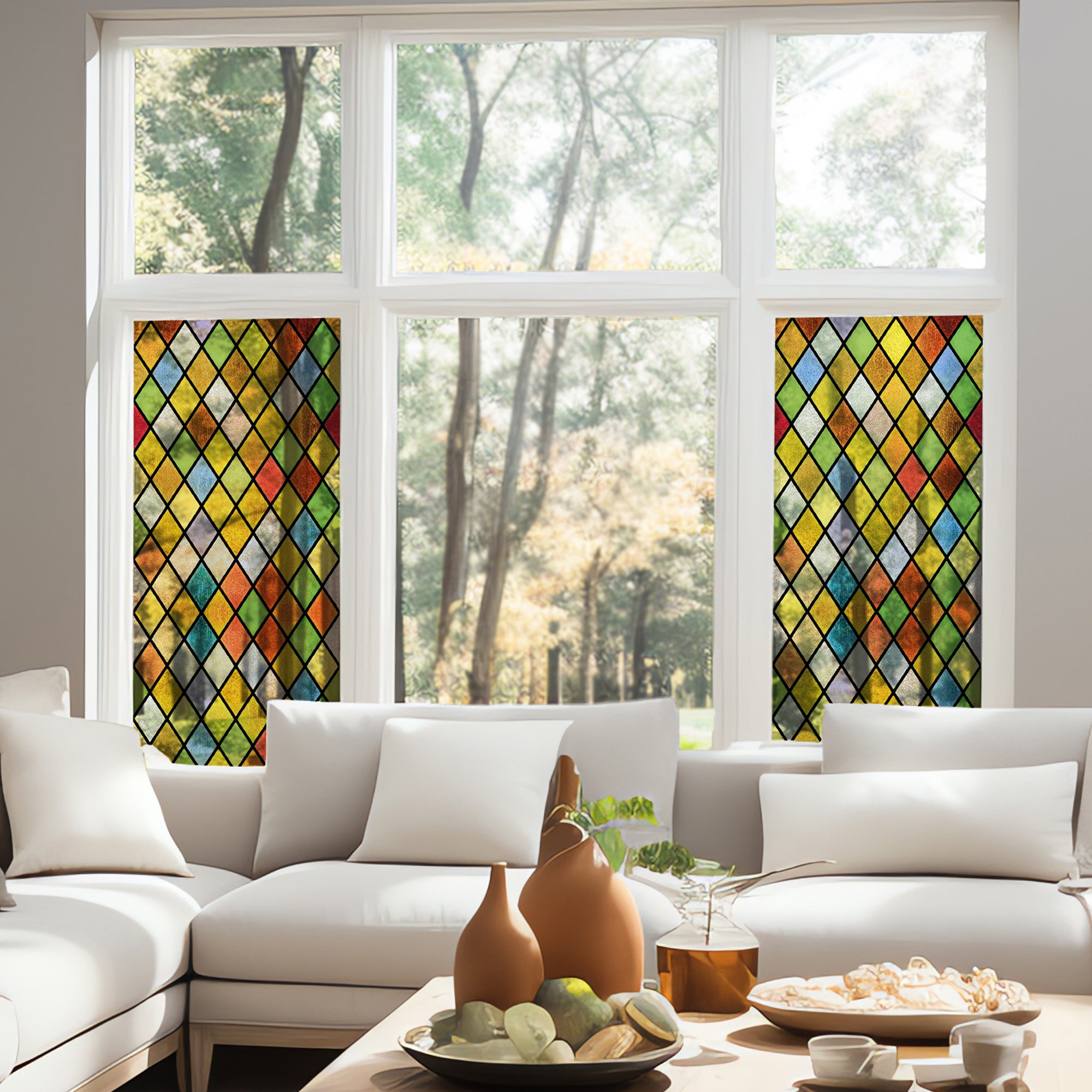 Pegatinas decorativas electrostáticas, vidrio de vidrio Vidry Glass Glass 3d, muy colorido y ...