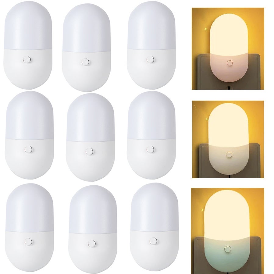 9 pièces LED veilleuse avec contrôle lampe à Induction US Plug ...