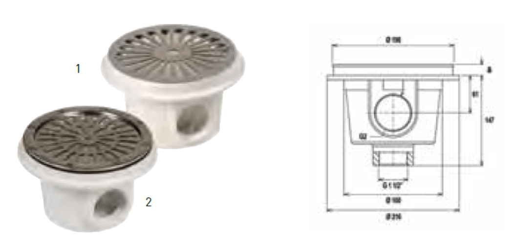 PILETTE DI FONDO IN ABS CON GRIGLIA INOX - SCP | Leroy Merlin