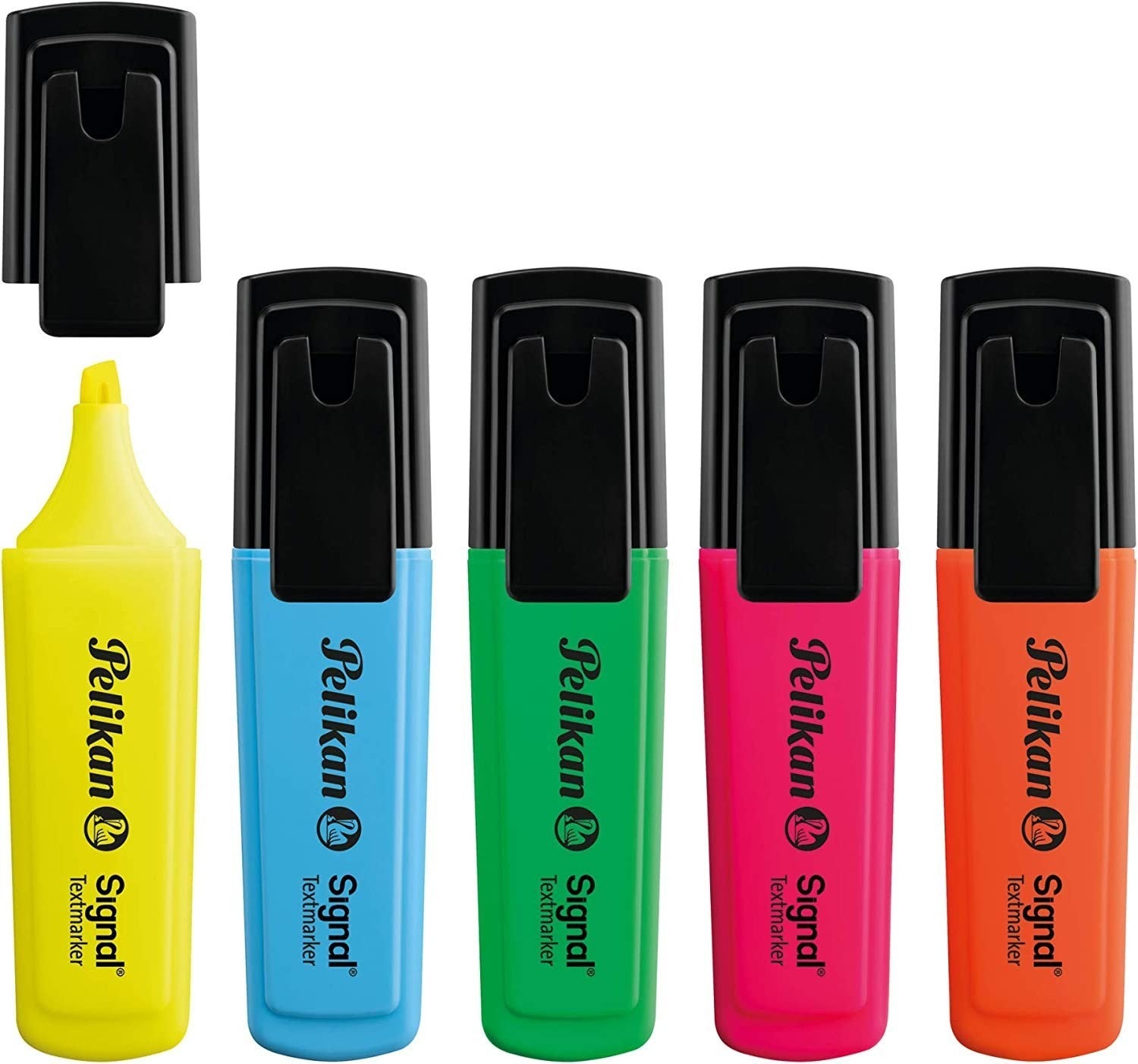 Pack 10 pièces de surligneurs avec bouchon clip Signal Pelikan Highlighter Value | jaune fluo ...
