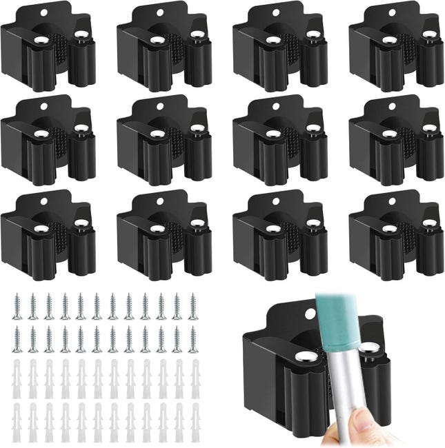 Ensemble de 12 supports muraux - Porte-balais mural - Support pour ...
