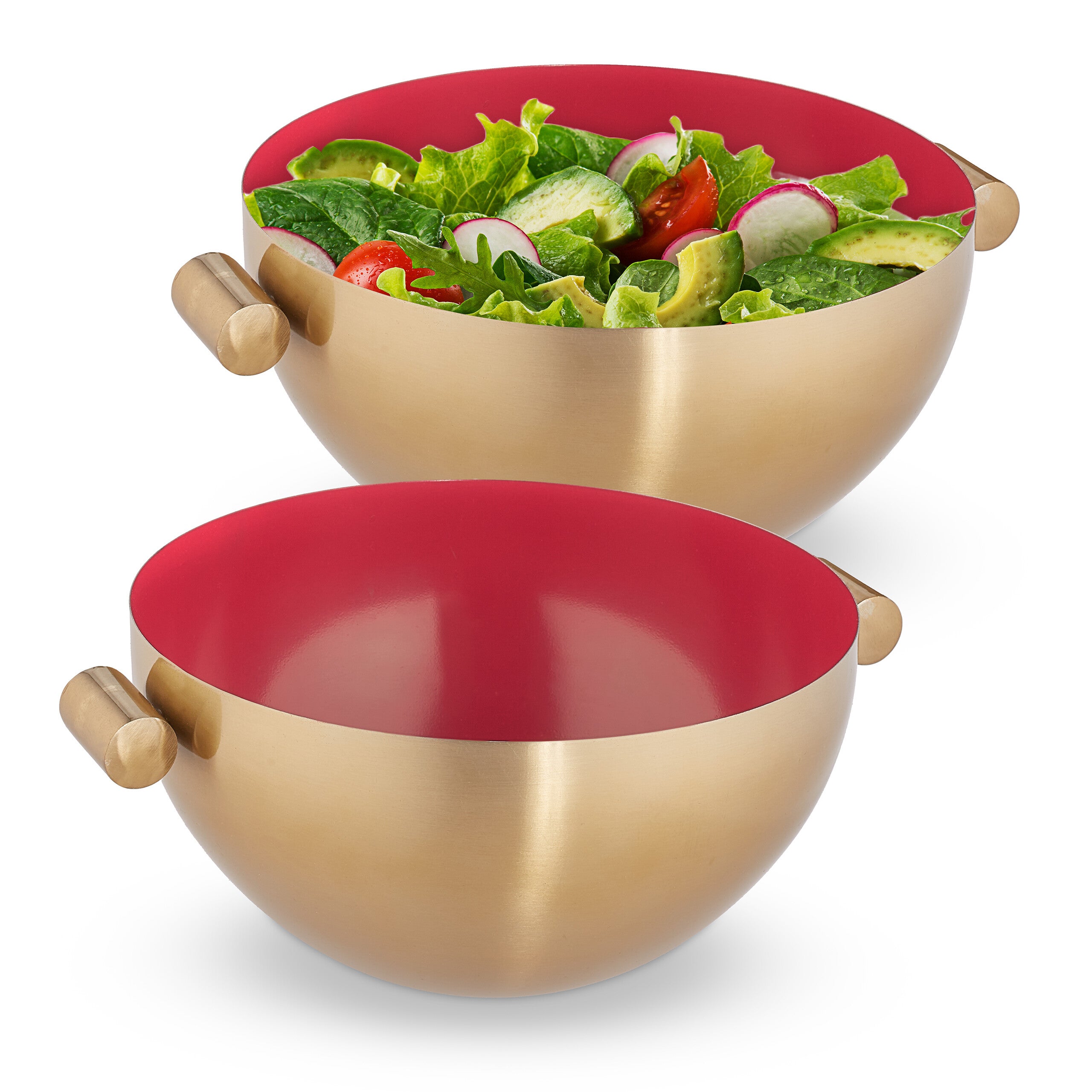 Saladier, lot de 2, en inox, mélangeur rond pour cuisiner et pour le ...