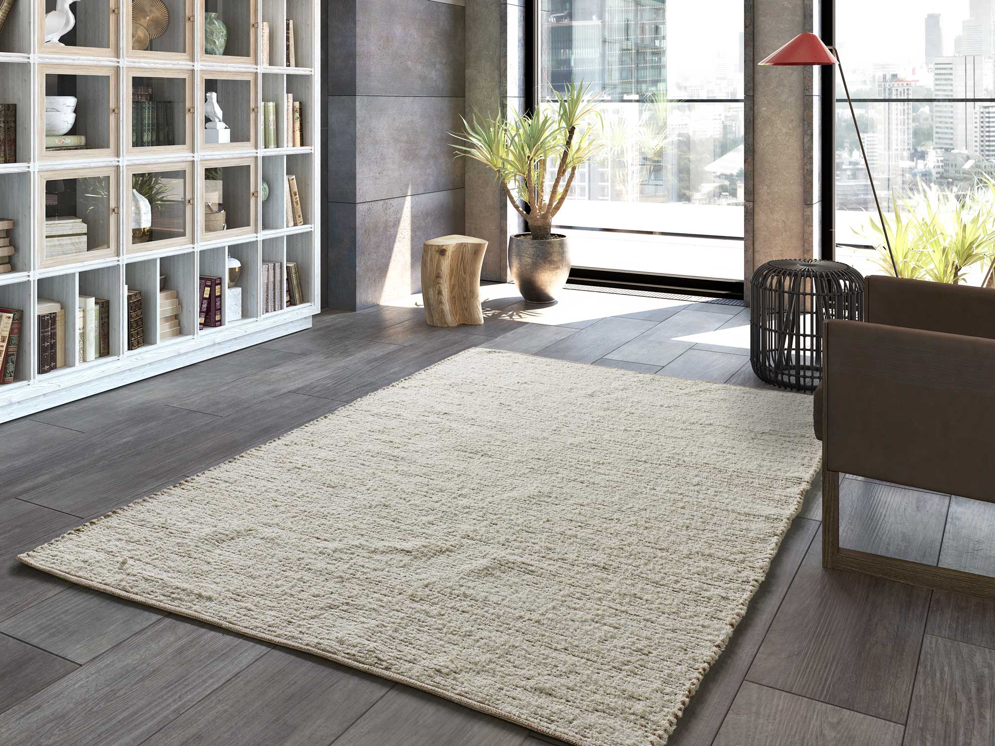 Tapis intérieur crème rectangulaire l.60 x L.110 cm REIMAGINE semi-uni ...