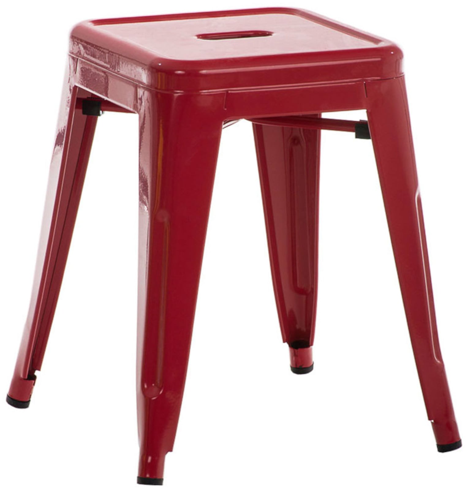 Tabouret bas au style industriel Armin Métal Rouge | Leroy Merlin
