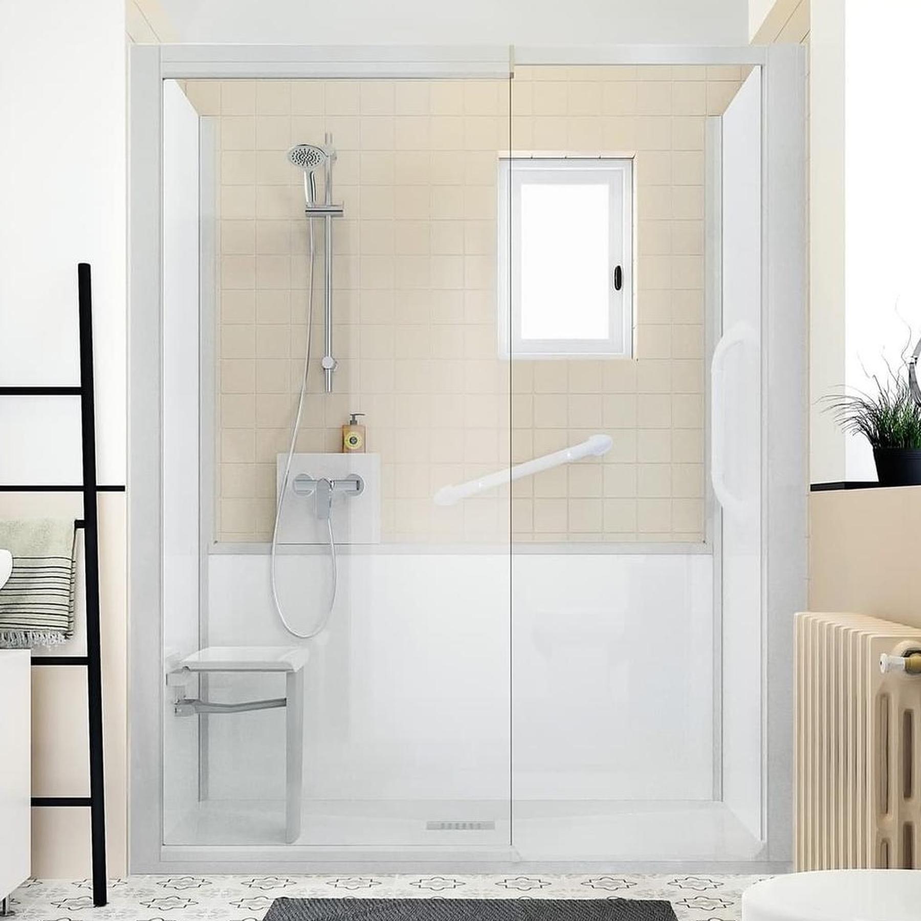 Cabine de douche d'angle KINEDO KINEMAGIC DESIGN 160x90 pose niche fond ...