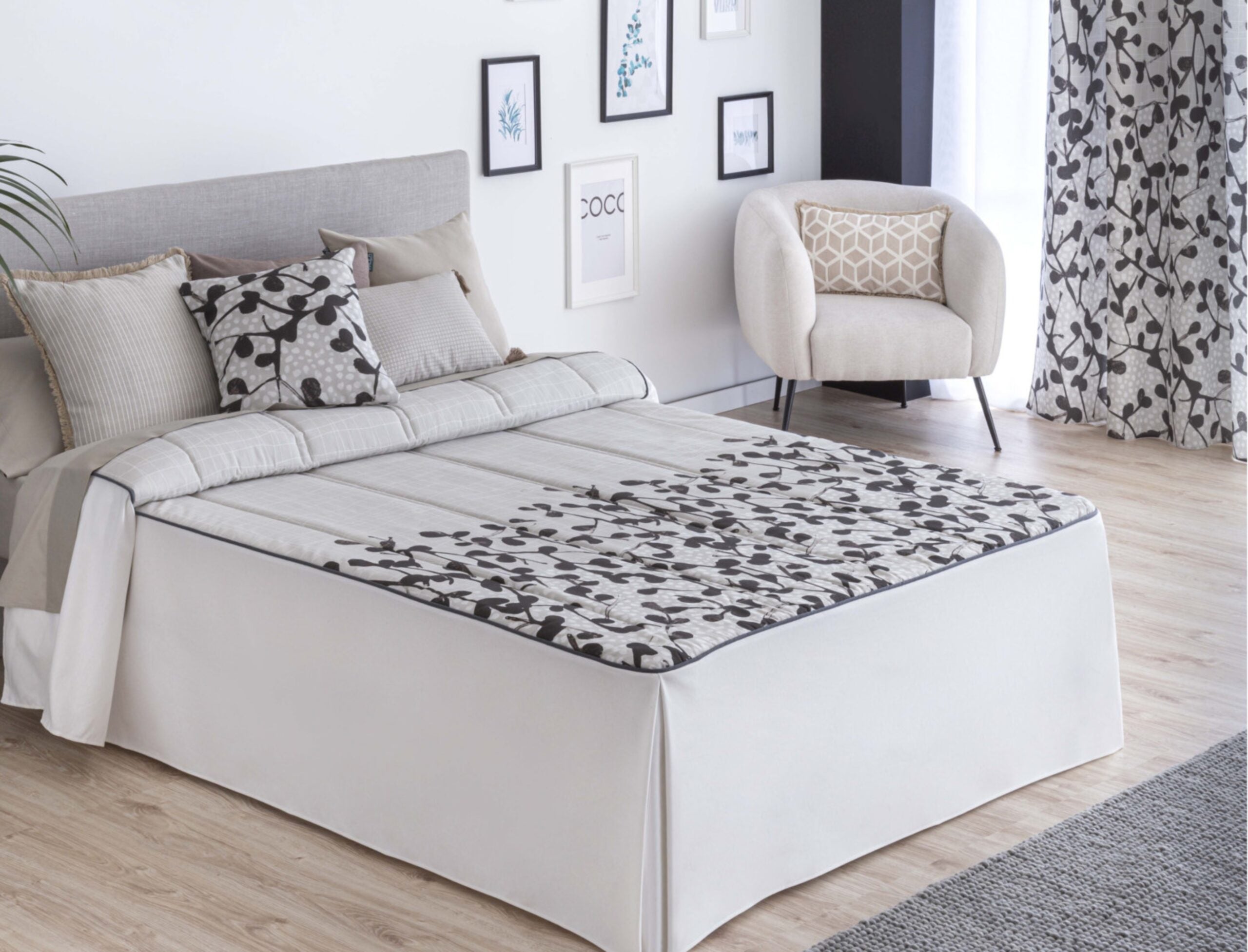 Colcha Edredón Llanes Beige Relleno de 150 gr para cama de 150 cm ...