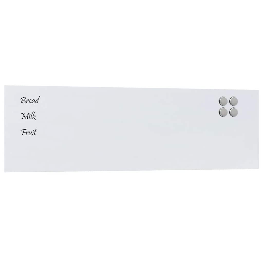 Tableau blanc magnétique mural en verre trempé blanc 100x30 cm | Leroy ...