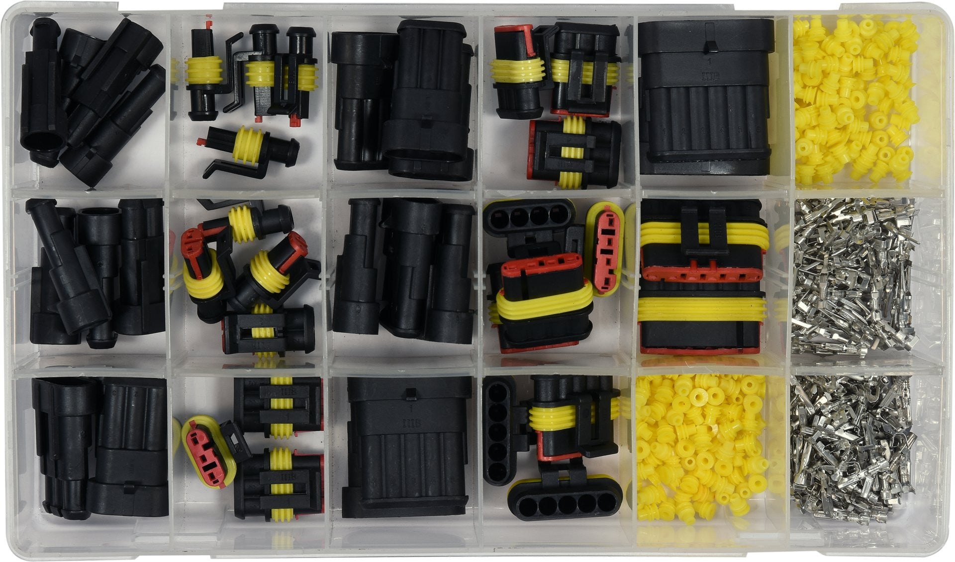 ASSORTIMENT DE 424 CONNECTEURS ETANCHES SUPERSEAL DE 1, 2, 3, 4, 5 ET 6 BROCHES | Leroy Merlin