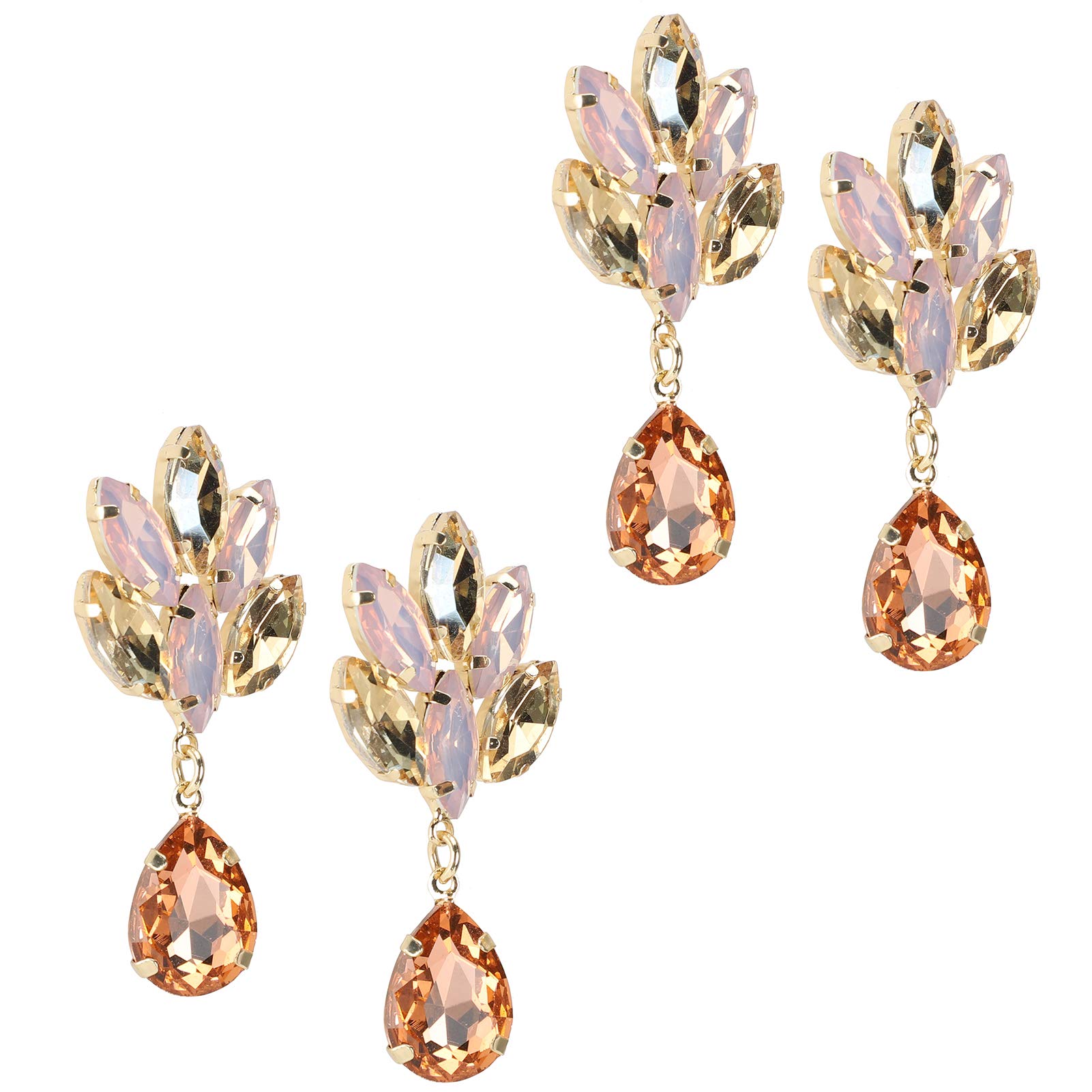 Lot de 2 paires de boucles d'oreilles pendantes élégantes de style ...