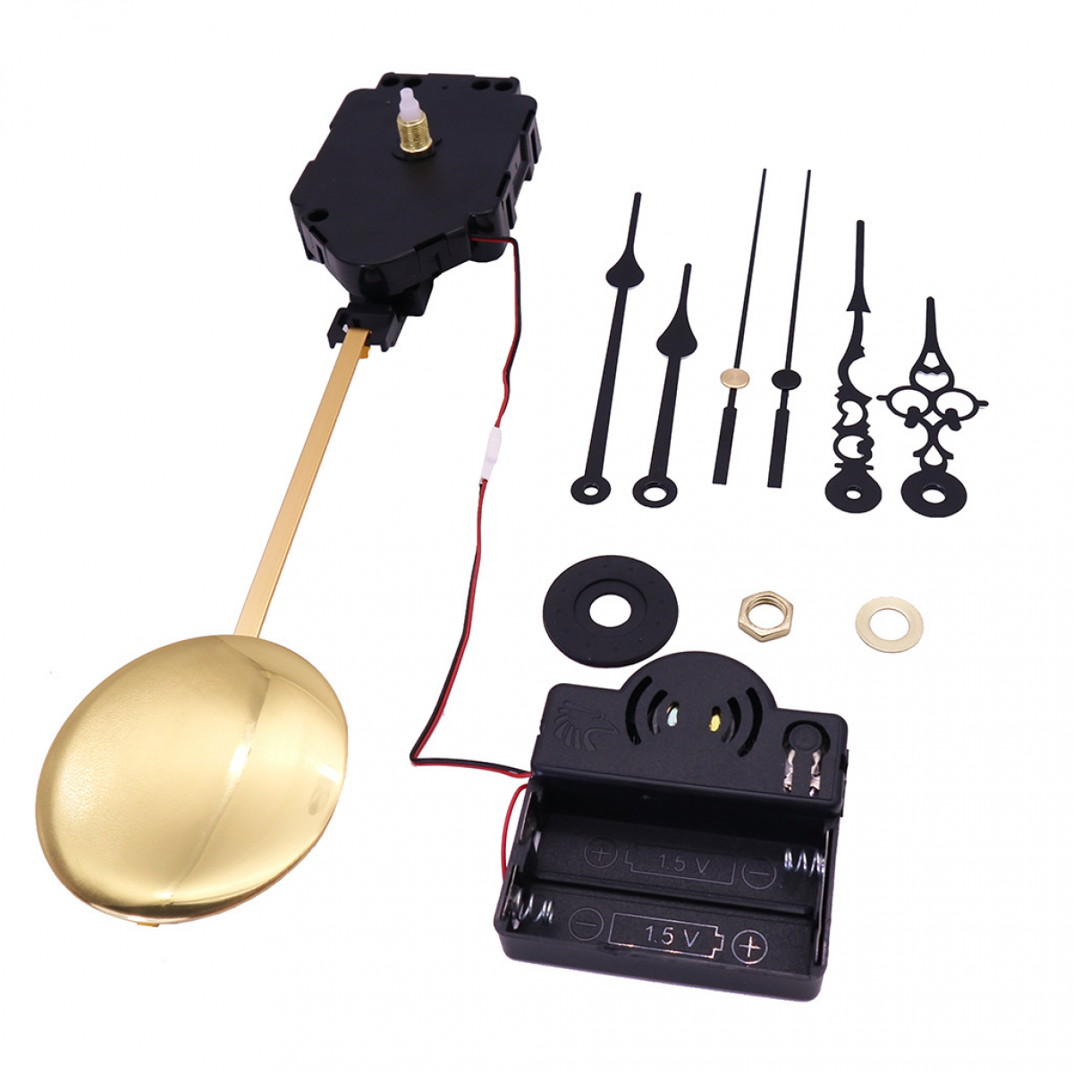 Kit de movimiento de reloj de cuarzo, longitud del eje: 17 mm, con 2 ...