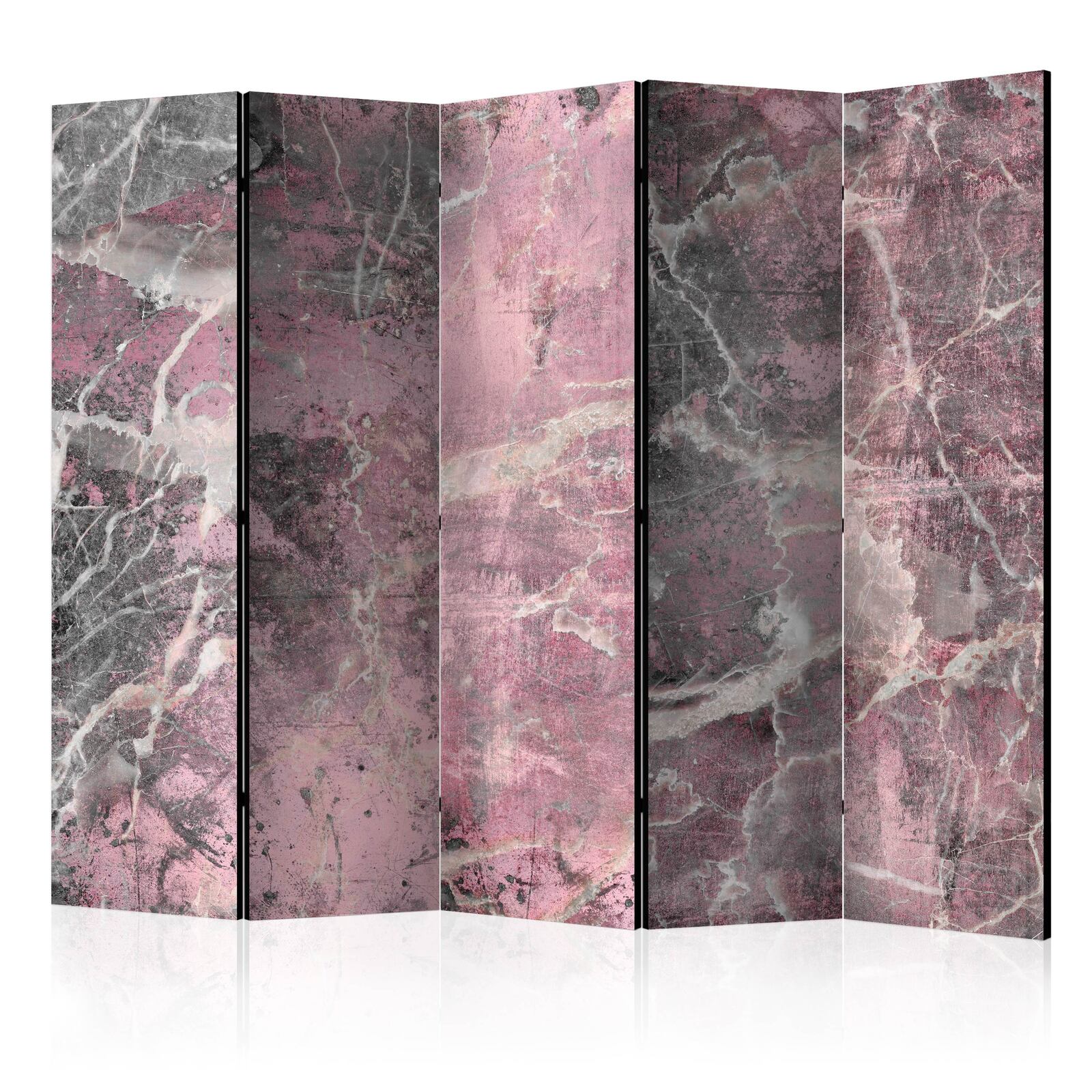 Paravent 5 volets Design Marbre Rose Stone Spring II 225 x 172 cm Rose ...