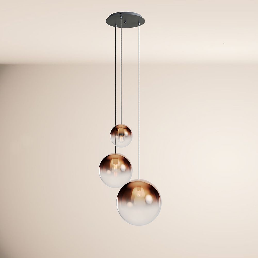 S.luce - Lámpara de galería modular Orb de 3 luces, color cobre ...