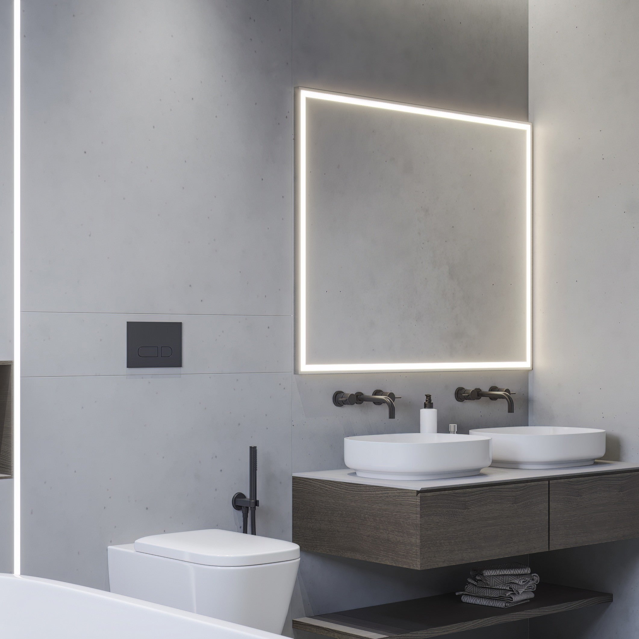 Espejo de Baño rectangular con Luz MAGNO 60x180 (Alto x Ancho ...