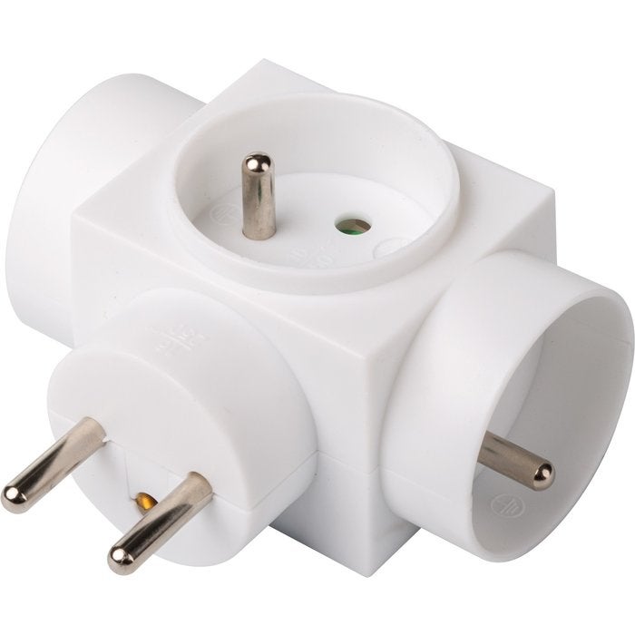 Fiche multiprise - Triplite latérale - Dhome - 3 x 2P+T - 16 A - Blanc ...