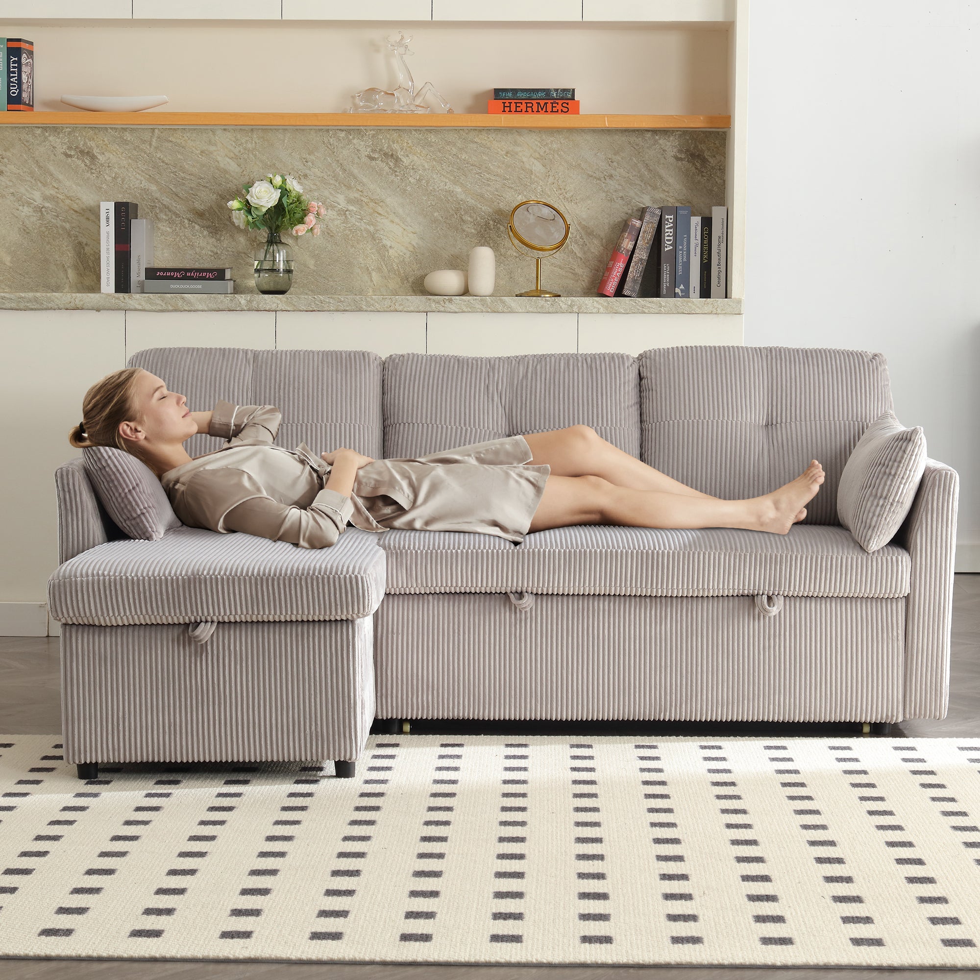 Canapé-lit multifonction avec rangement et lit escamotable, canapé ...