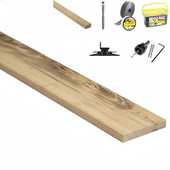 Kit Terrasse 50m² En Bois Exotique Muiracatiara Tigerwood Longueur