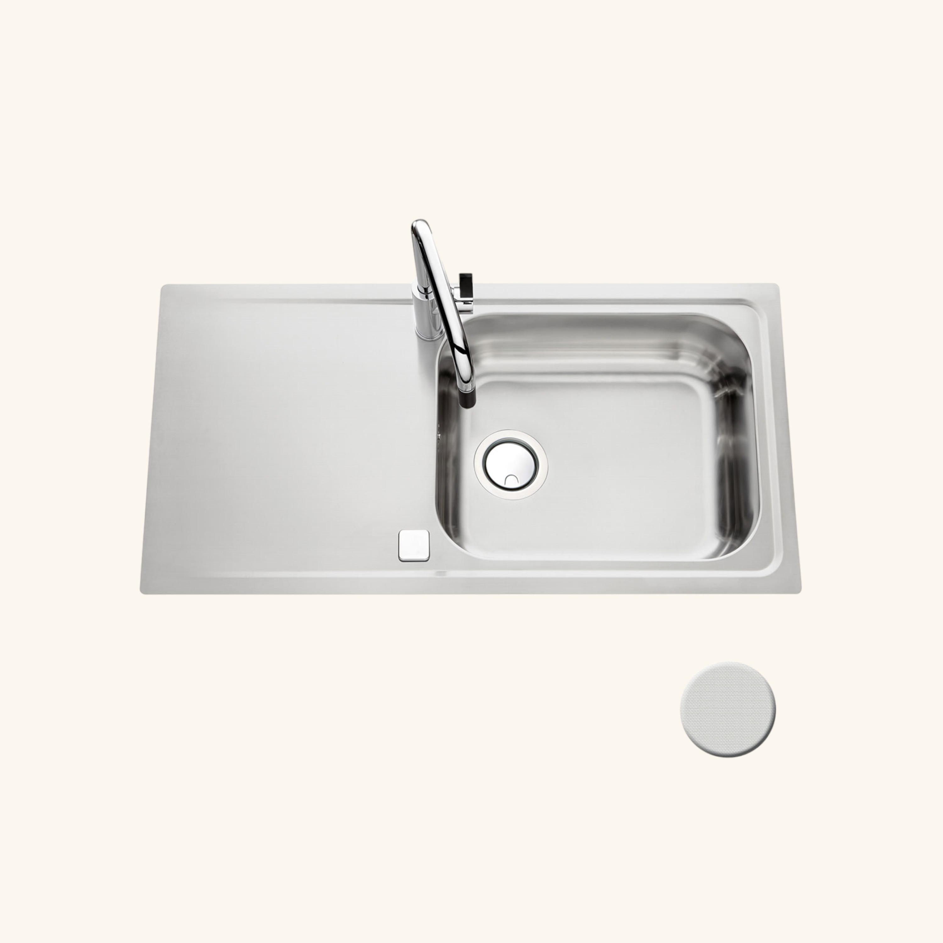 Évier inox mini structure Luisina FAGOTTO 1 grand bac 1 égouttoir ...