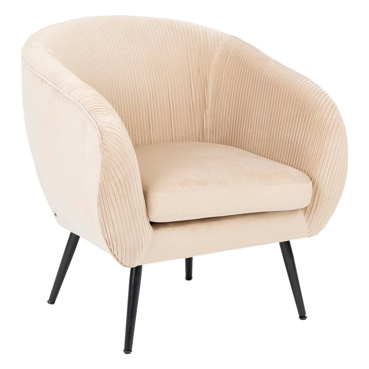 Fauteuil Solaro velours beige - Atmosphera créateur d'intérieur | Leroy ...