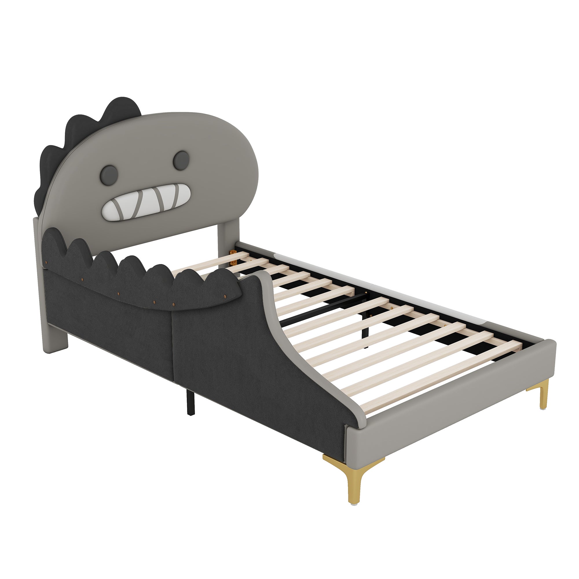 Cama infantil 90x200 cm diseño de dinosaurio cartoon, cama tapizada con ...