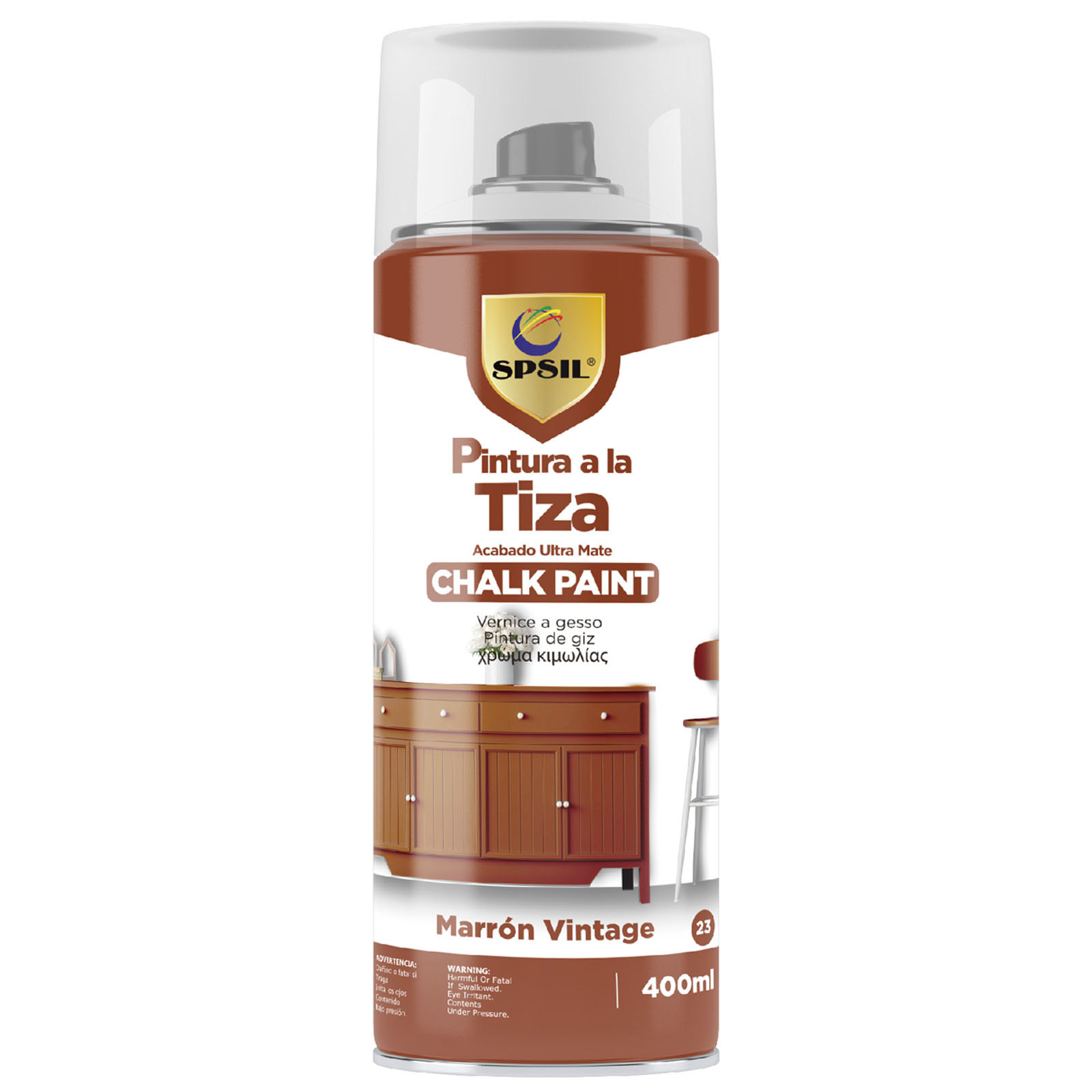 Spray Pintura SPSIL Tiza Ultra Mate Color Marrón Vintage - Tonos ...