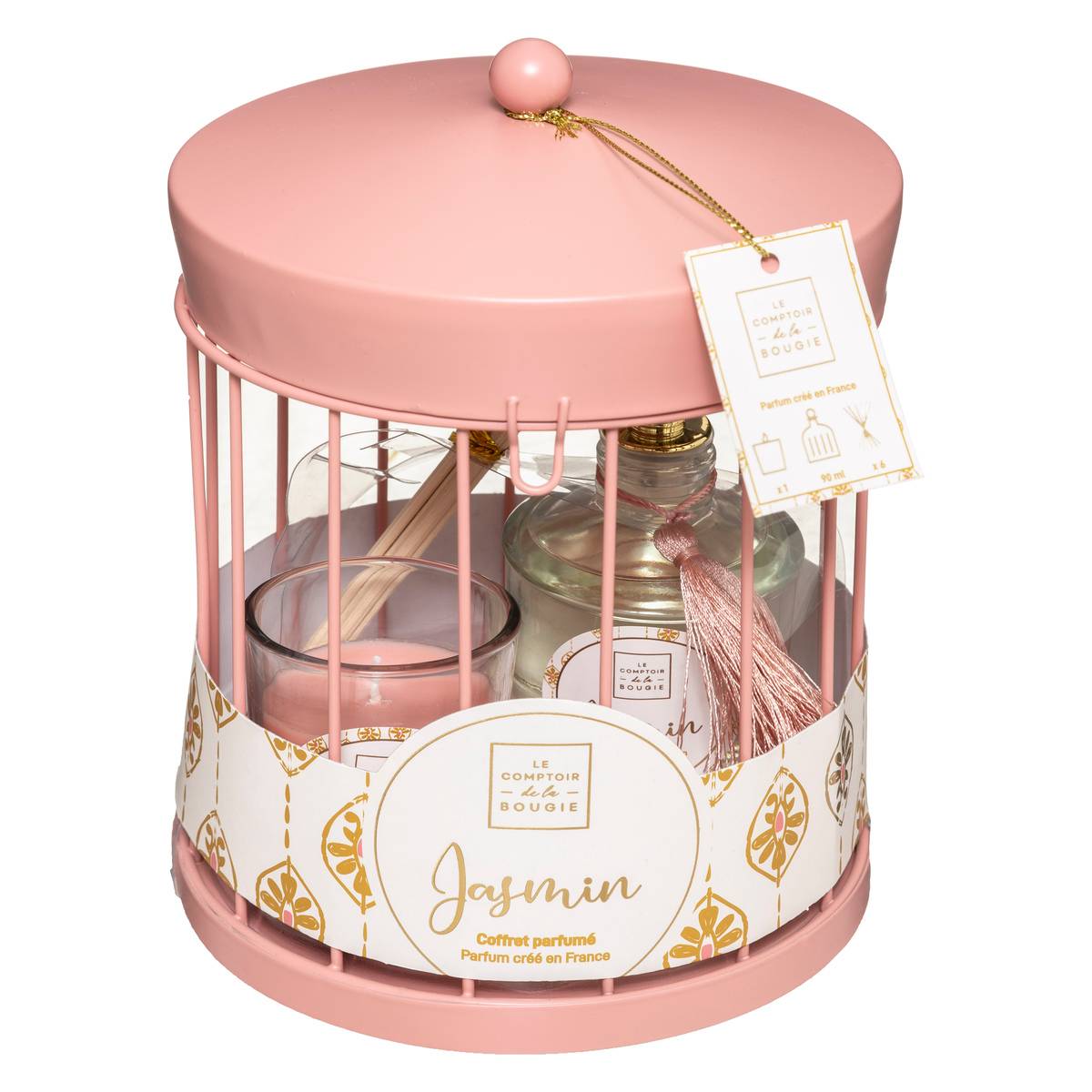 Coffret Cadeau "manège Folk" Cage D13cm Rose - Atmosphera Créateur d ...