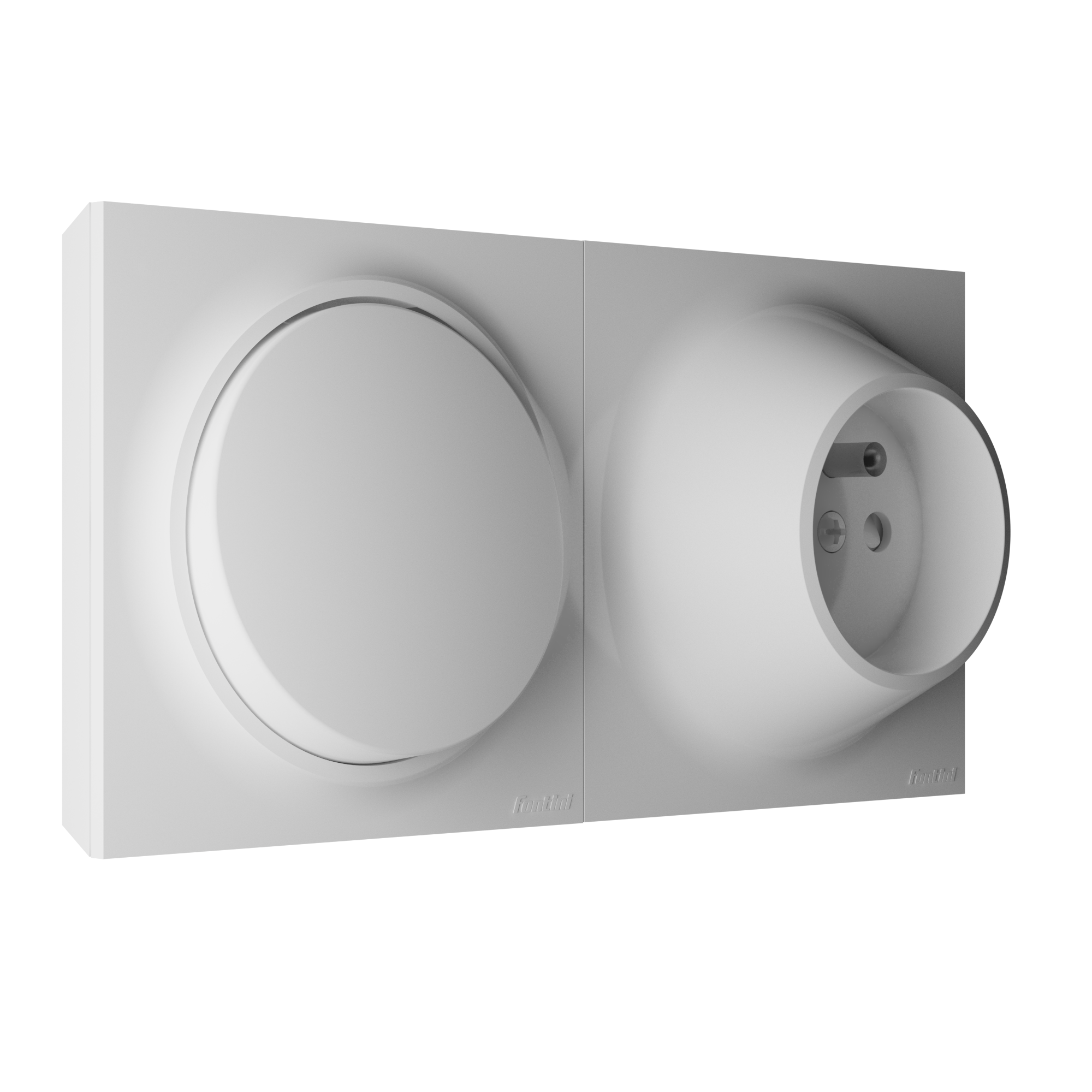 FONTINI-FONTINI Neo Evo Interrupteur va et vient et prise de courant 2P ...