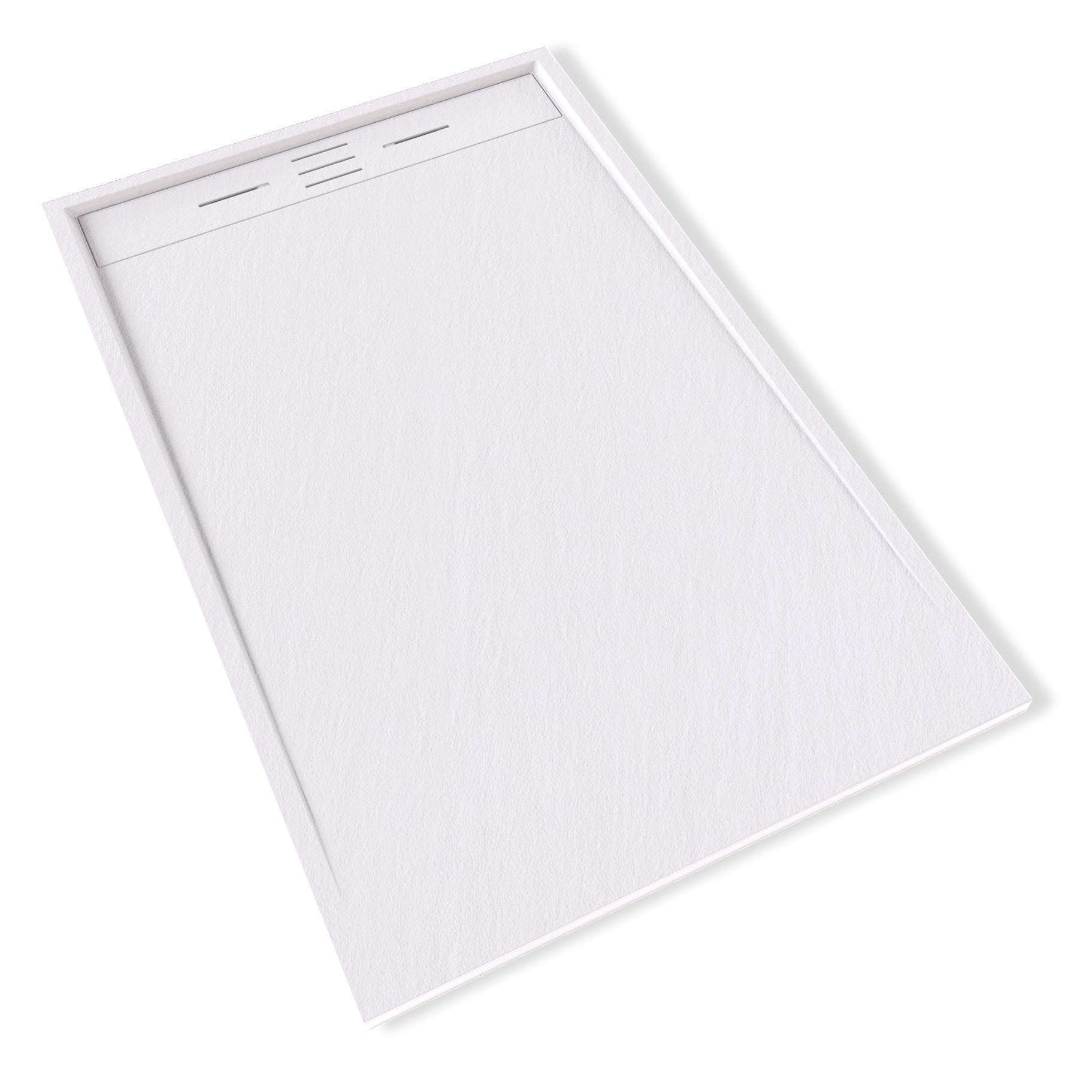HIEMAL Receveur de douche 90 x 140 cm résine Blanc aspect ardoise ...