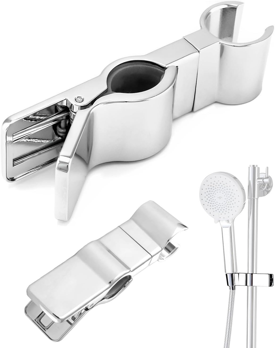 Support de douche réglable 22-25 mm antidérapant sans perçage, argenté ...