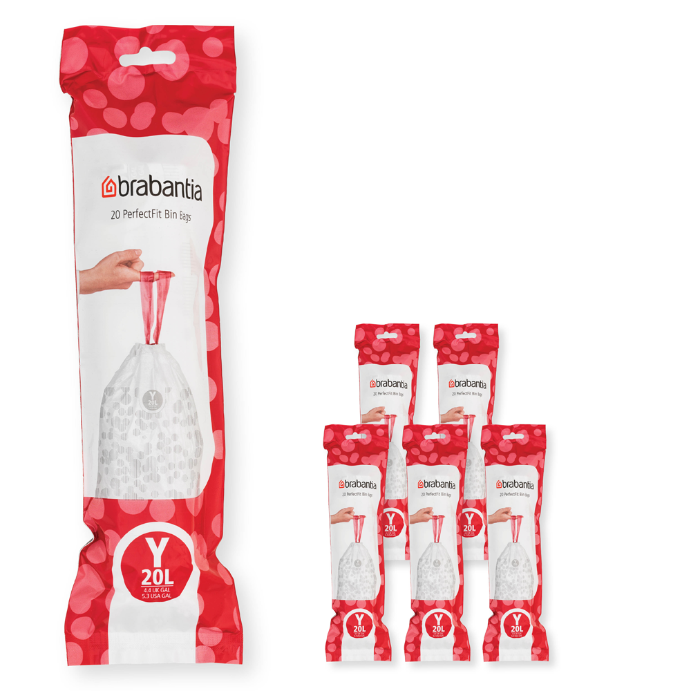 Brabantia Sac poubelle PerfectFit, code Y, 20 litres, 120 sacs ...