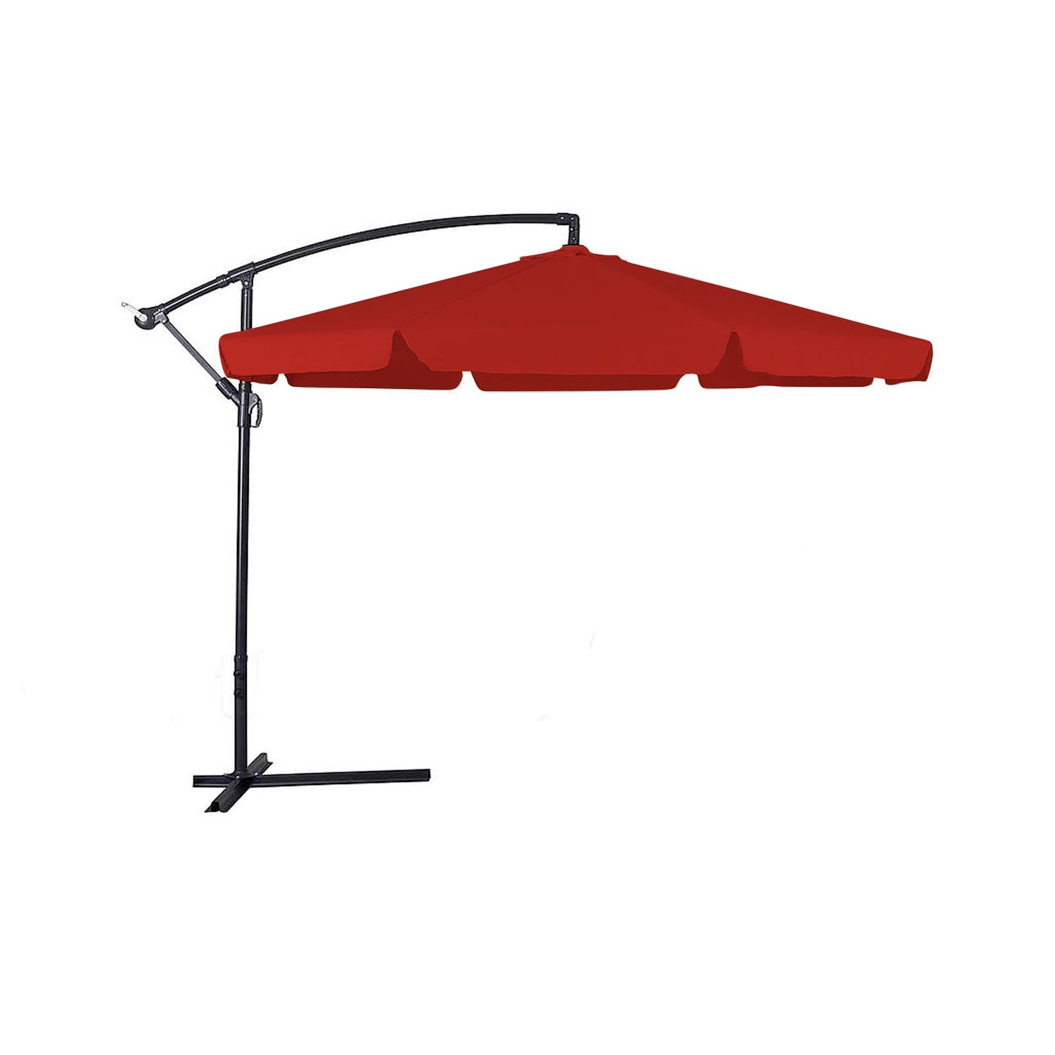 Parasol de jardin 3x3 m avec poteau décentré et ouverture à manivelle ...