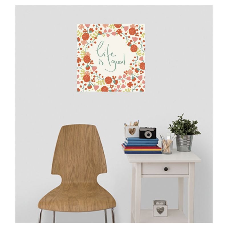 Poster citation papier intissé LIFE IS GOOD 50 x 50 cm - Décoration ...