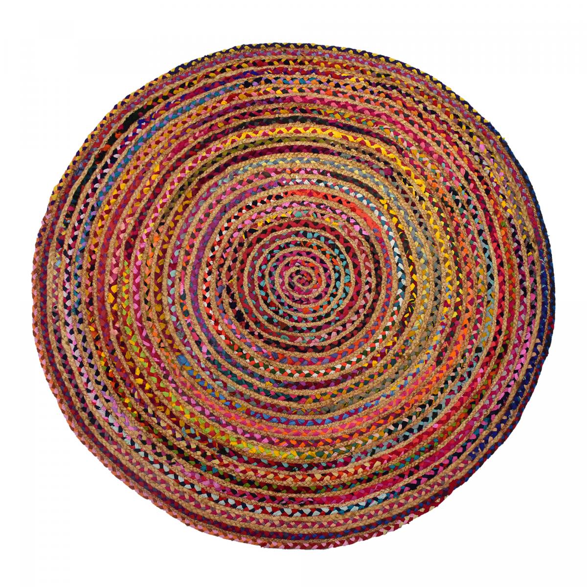 Tapis rond 240x240 rond RCY ALANA Multicolore , tapis artisanal | Leroy ...