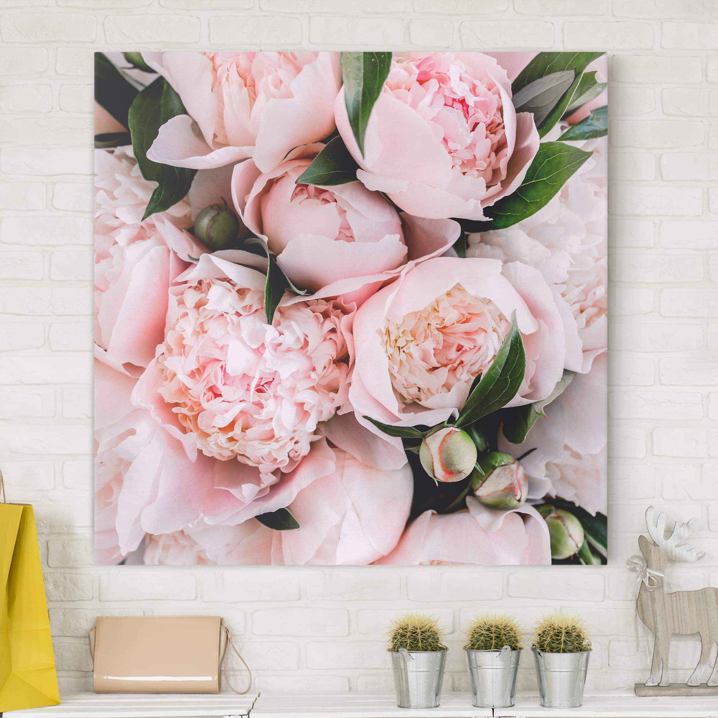 Impression sur toile tableau sur toile châssis rose botanique fleur ...
