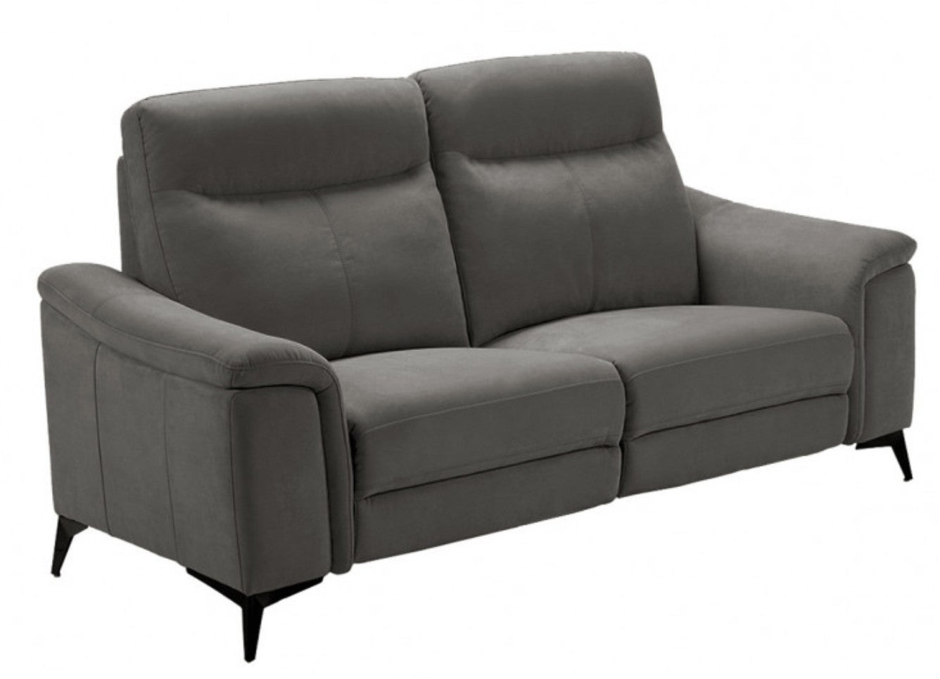 Canapé microfibre Kuiza-Gris foncé-3 places relax électrique | Leroy Merlin