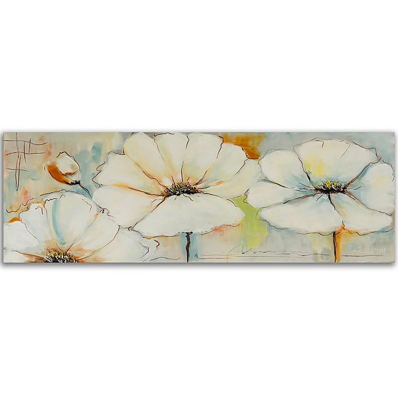 Tableau panorama sur l'image toile toile deux fleurs et bourgeons - 100 ...