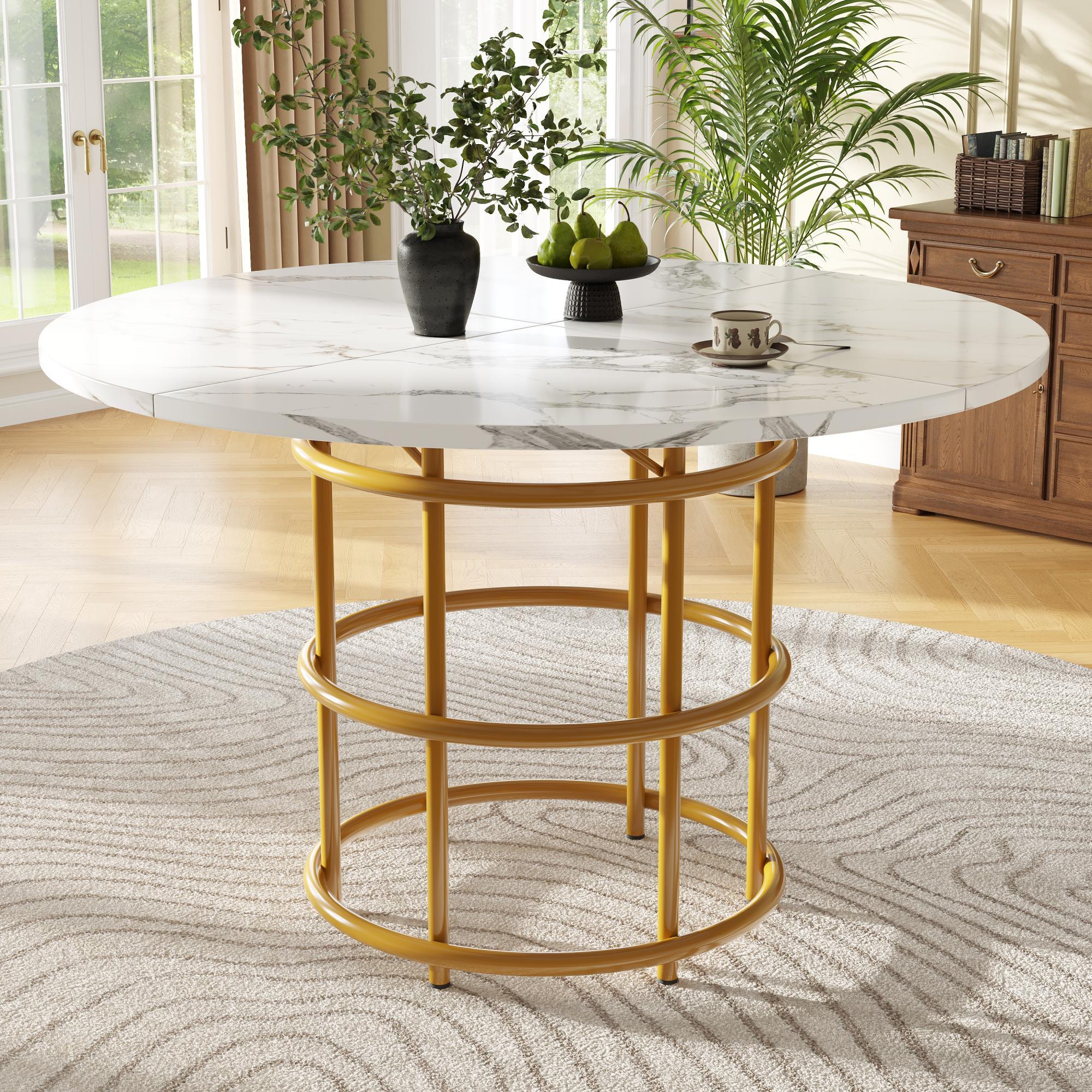 Mesa de Comedor Redonda 100x100x76cm cm - Tablero de Chapa Marmolada ...