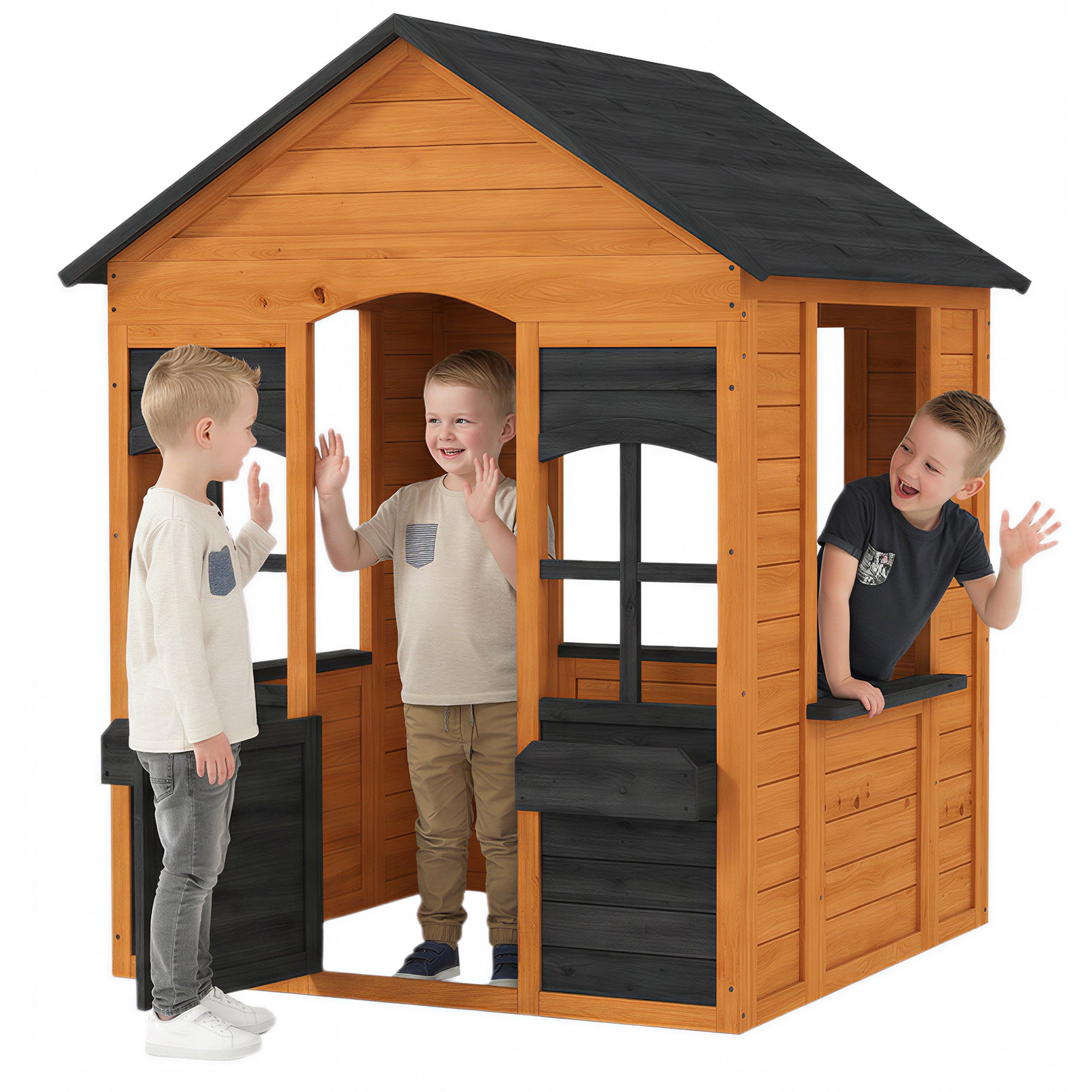 Cabane enfant extérieur en bois, maison enfant extérieure, demi-porte ...